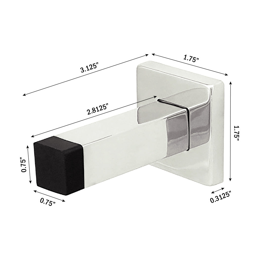 Nuk3y 3-1/8-in Oil Rubbed Bronze Contemporary Square Wall Door Stop in ...