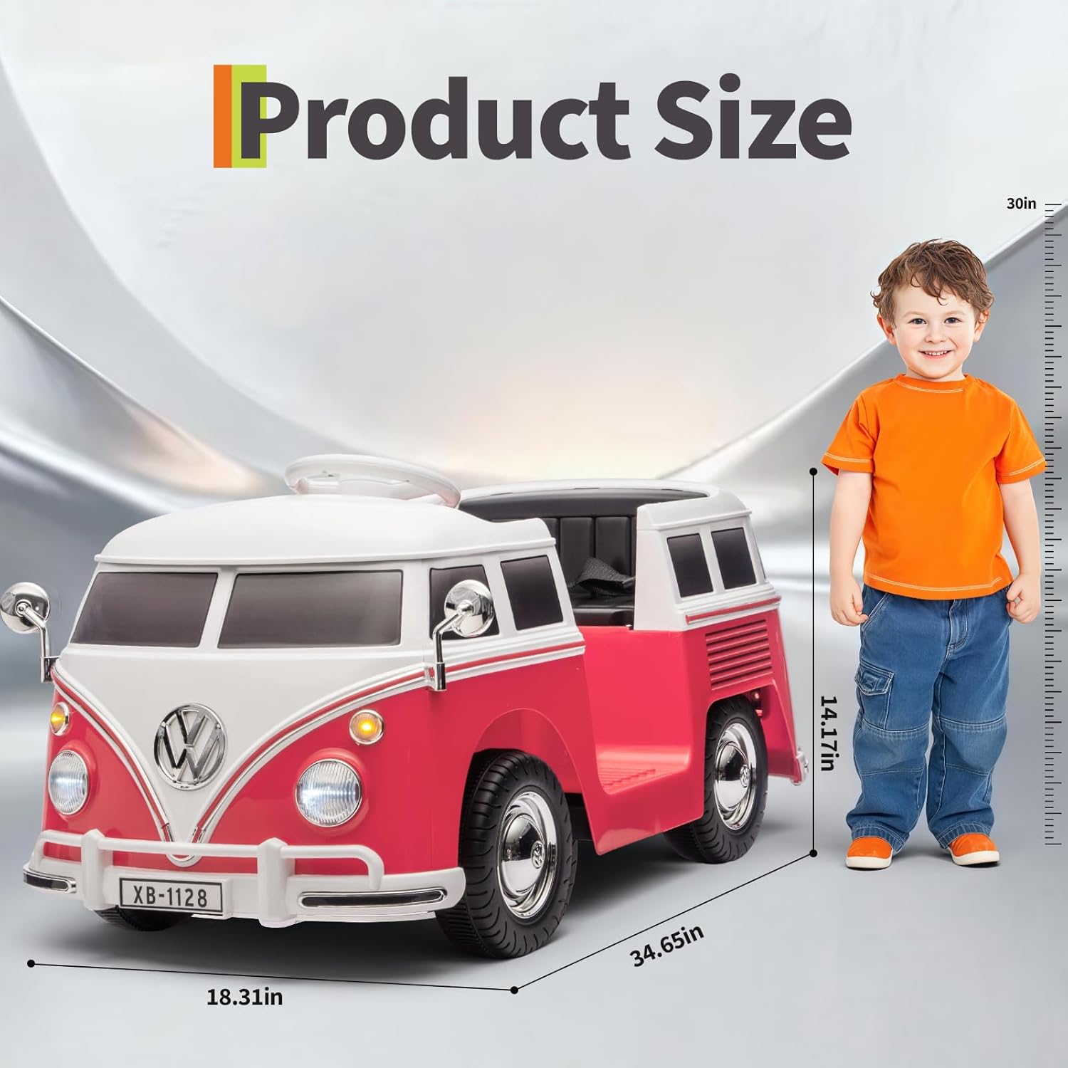 Garvee 6V Licensed Volkswagen Electric Ride on Car for Toddlers with 4 ...