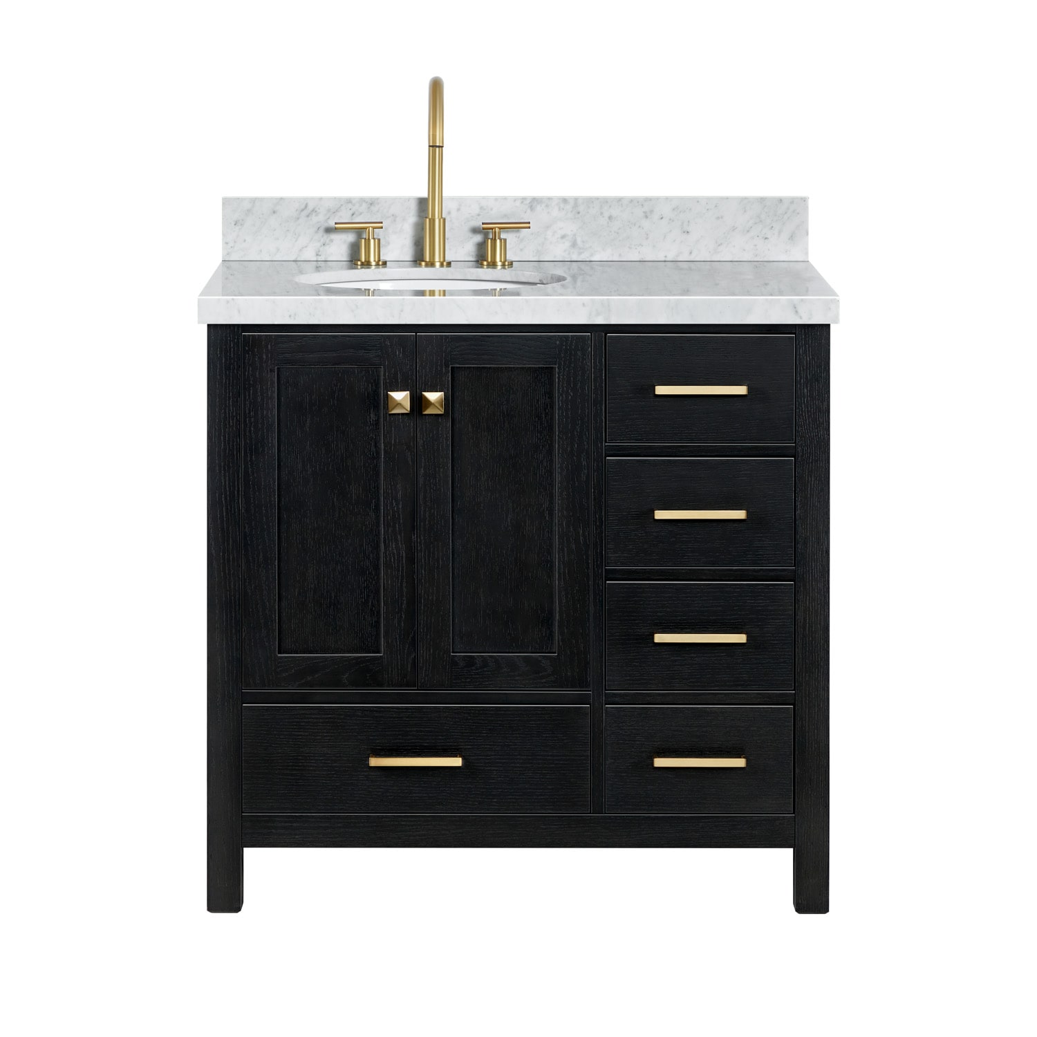 ARIEL Cambridge 36-in Black Oak Undermount Single Sink Bathroom Vanity ...