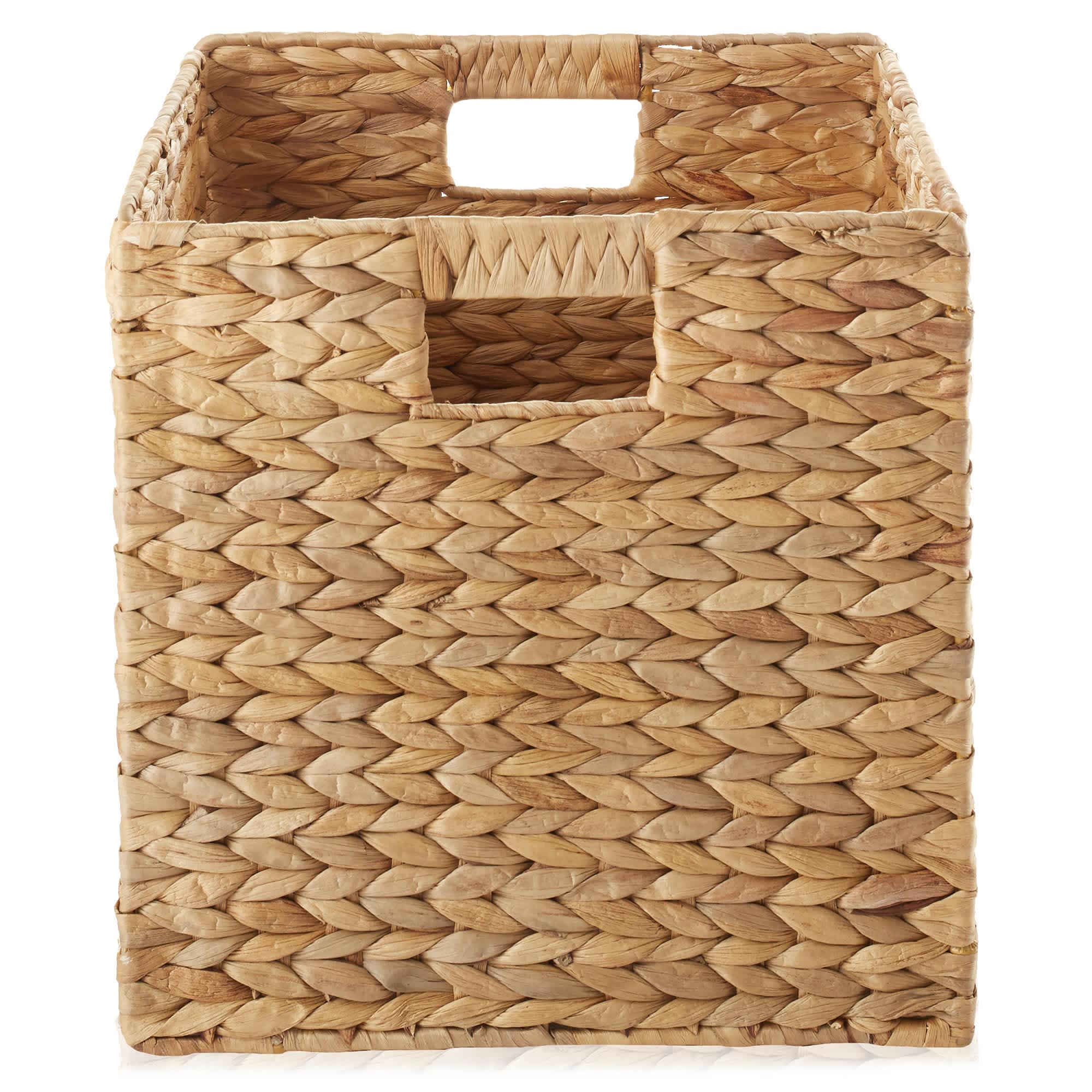 Casafield 12 x 12-in Water Hyacinth Storage Baskets - Natural - Set of ...