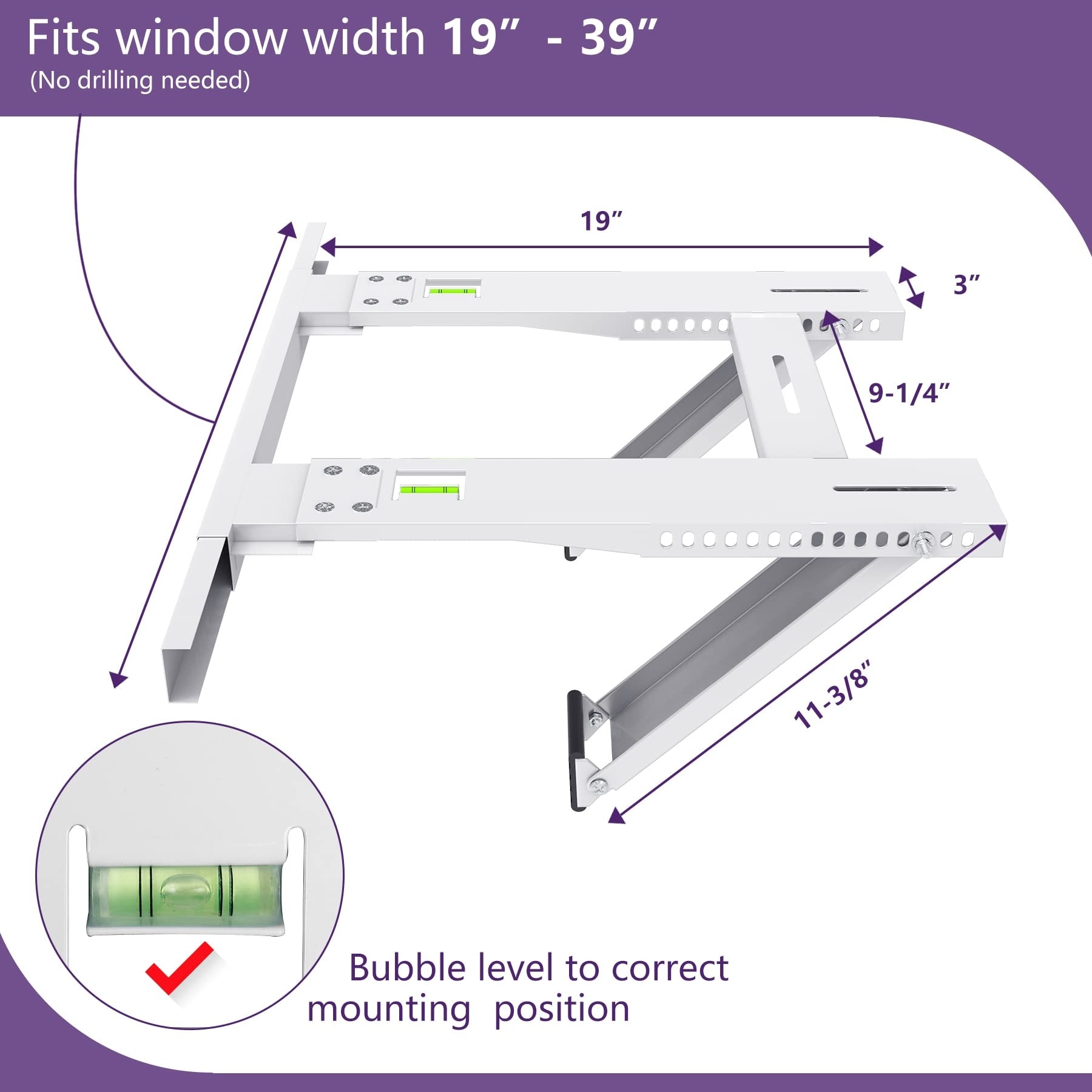 Oyezvary Window Air Conditioner Support Bracket No Drilling Universal ...