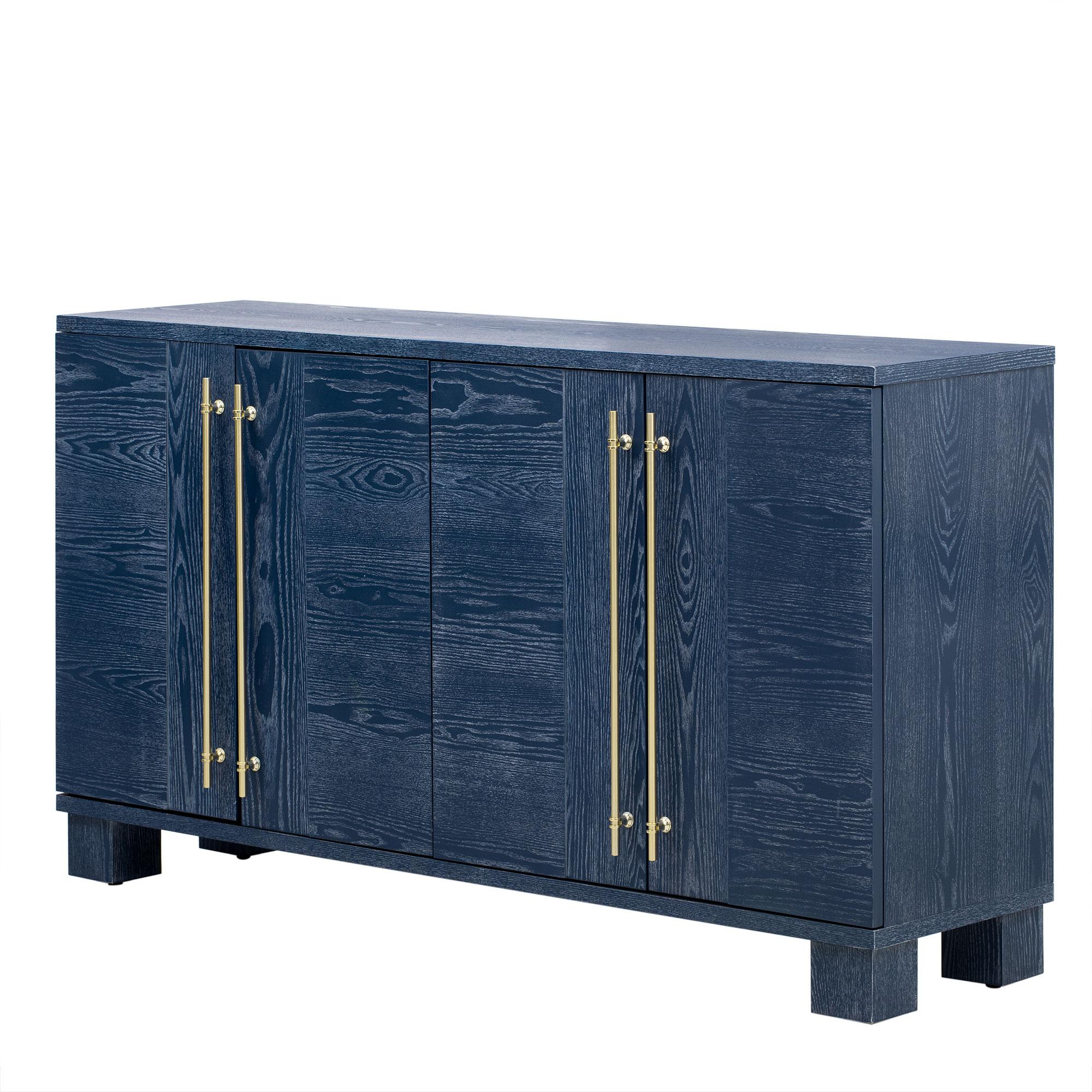 Bayfeve Wood Sideboard Contemporary/Modern Navy Blue Sideboard in the ...