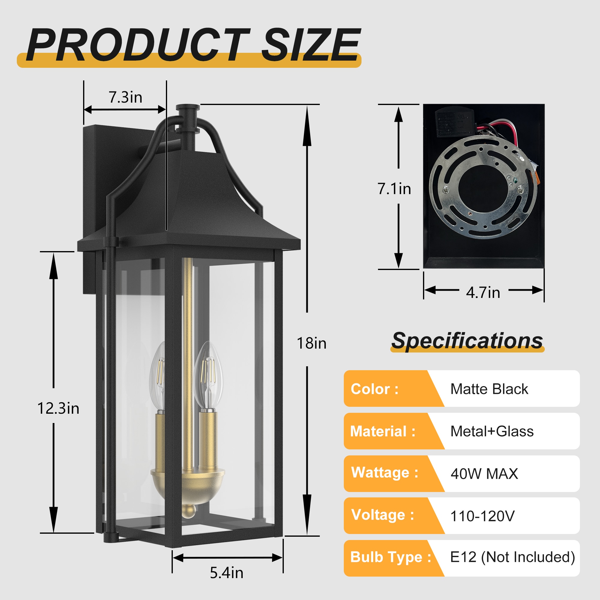 Maxax Montpelier 2 -Light 18-in H Matte Black Hardwired Dusk to Dawn ...