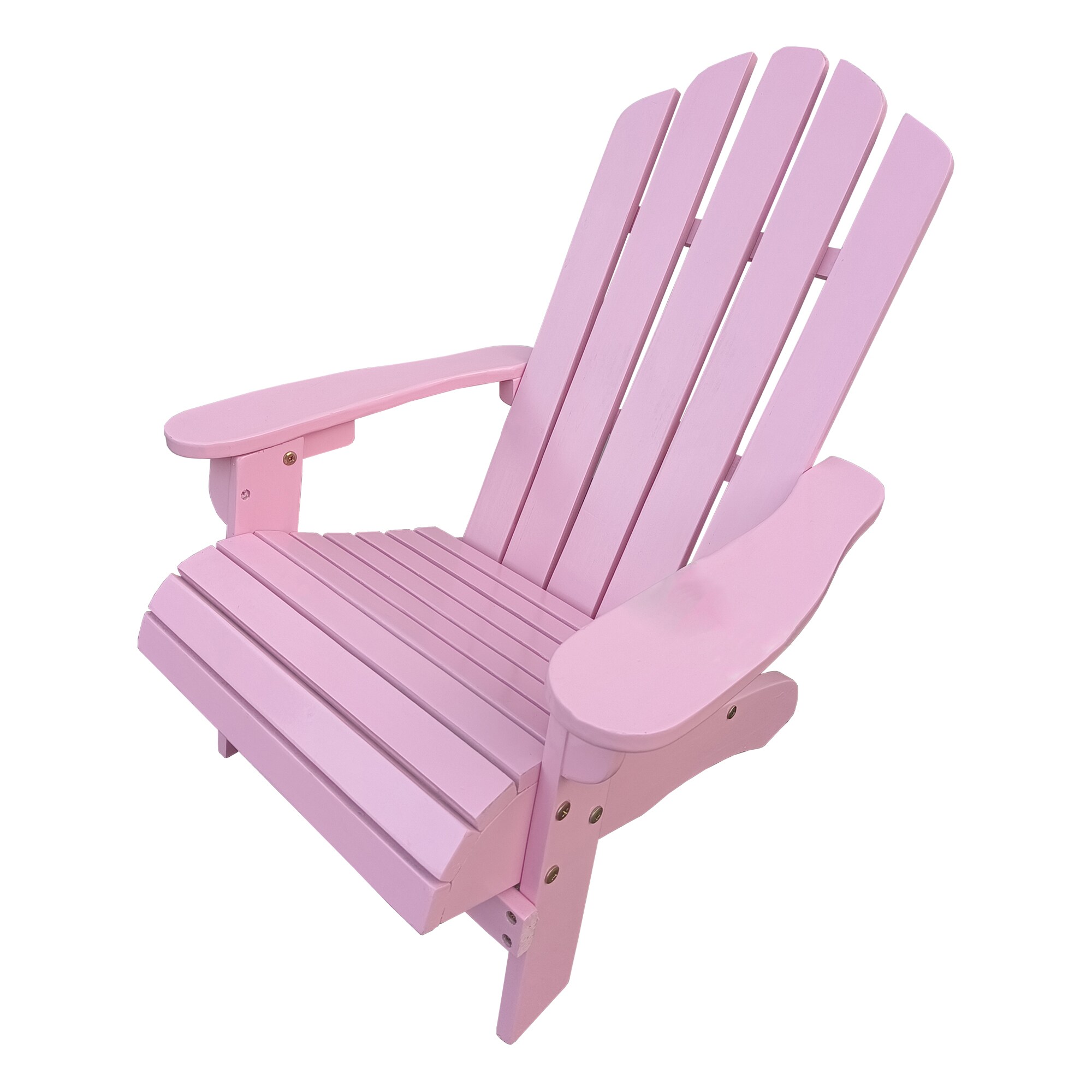 AAZJ Patio Chair Pink Wood Frame Stationary Adirondack Chair with Slat ...