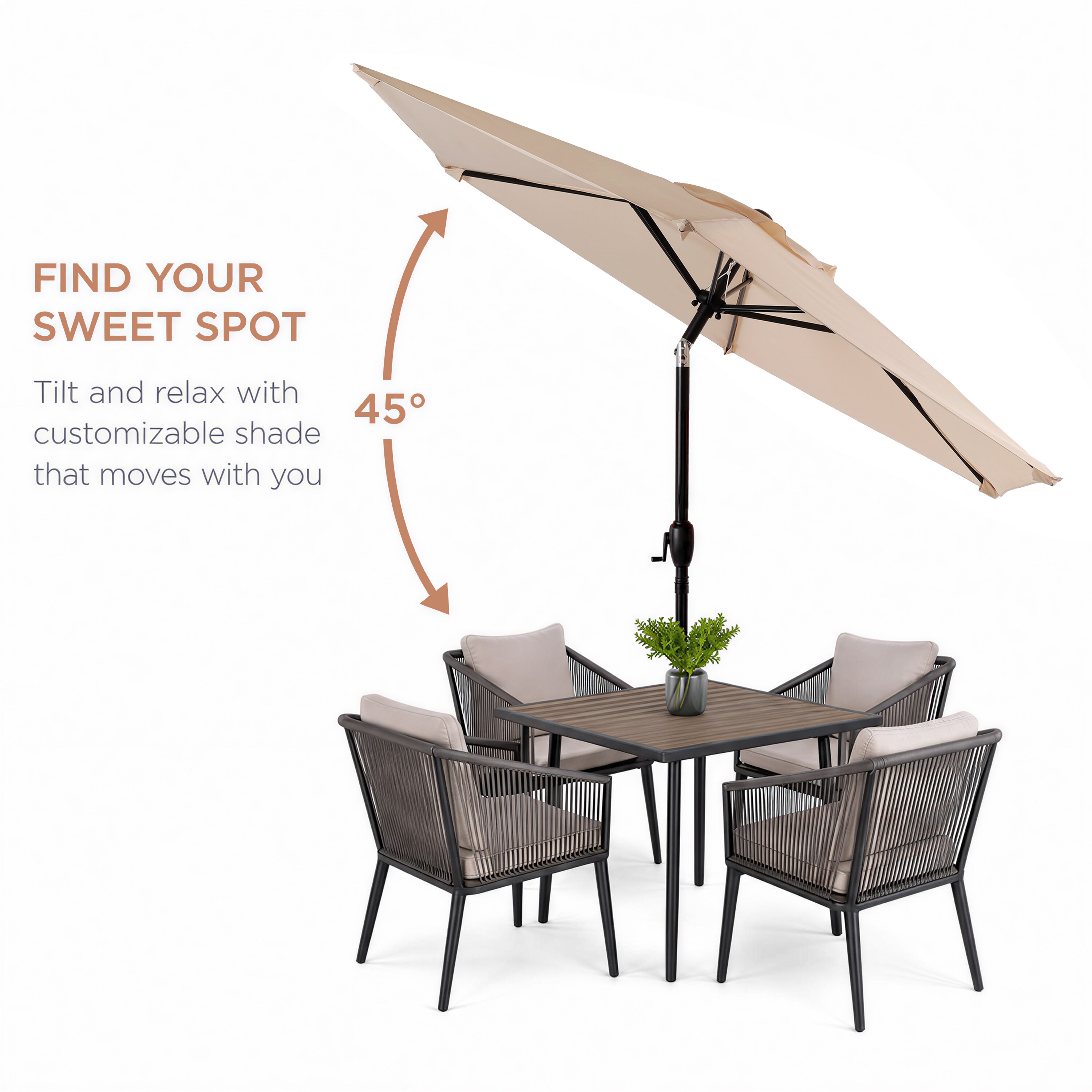 KTMBDW 10ft Outdoor Patio Umbrella - Outdoor Table Pool Deck Umbrella ...