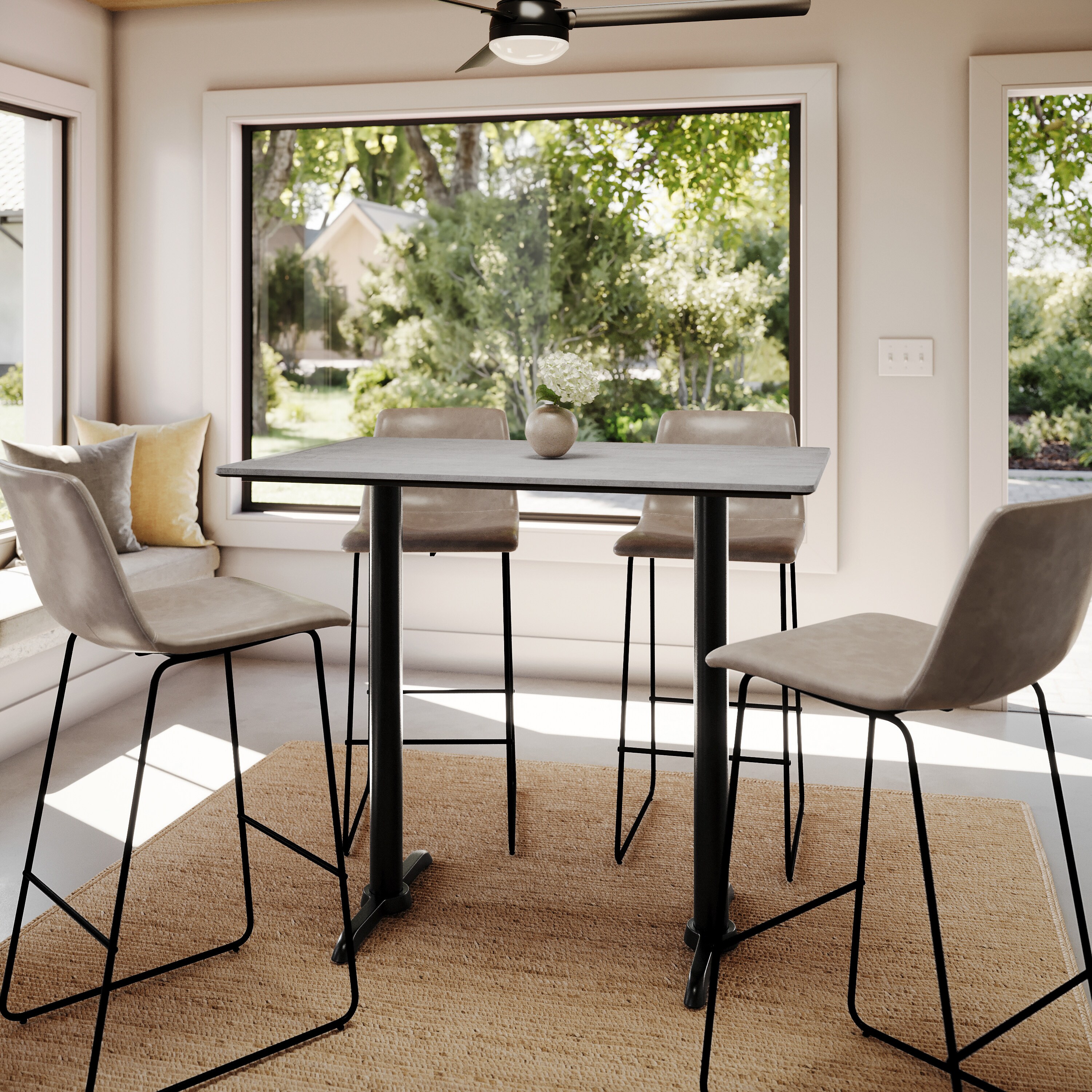 Flash Furniture TopGuard 48-in x 30-in Tabletop- Gray Faux Concrete ...