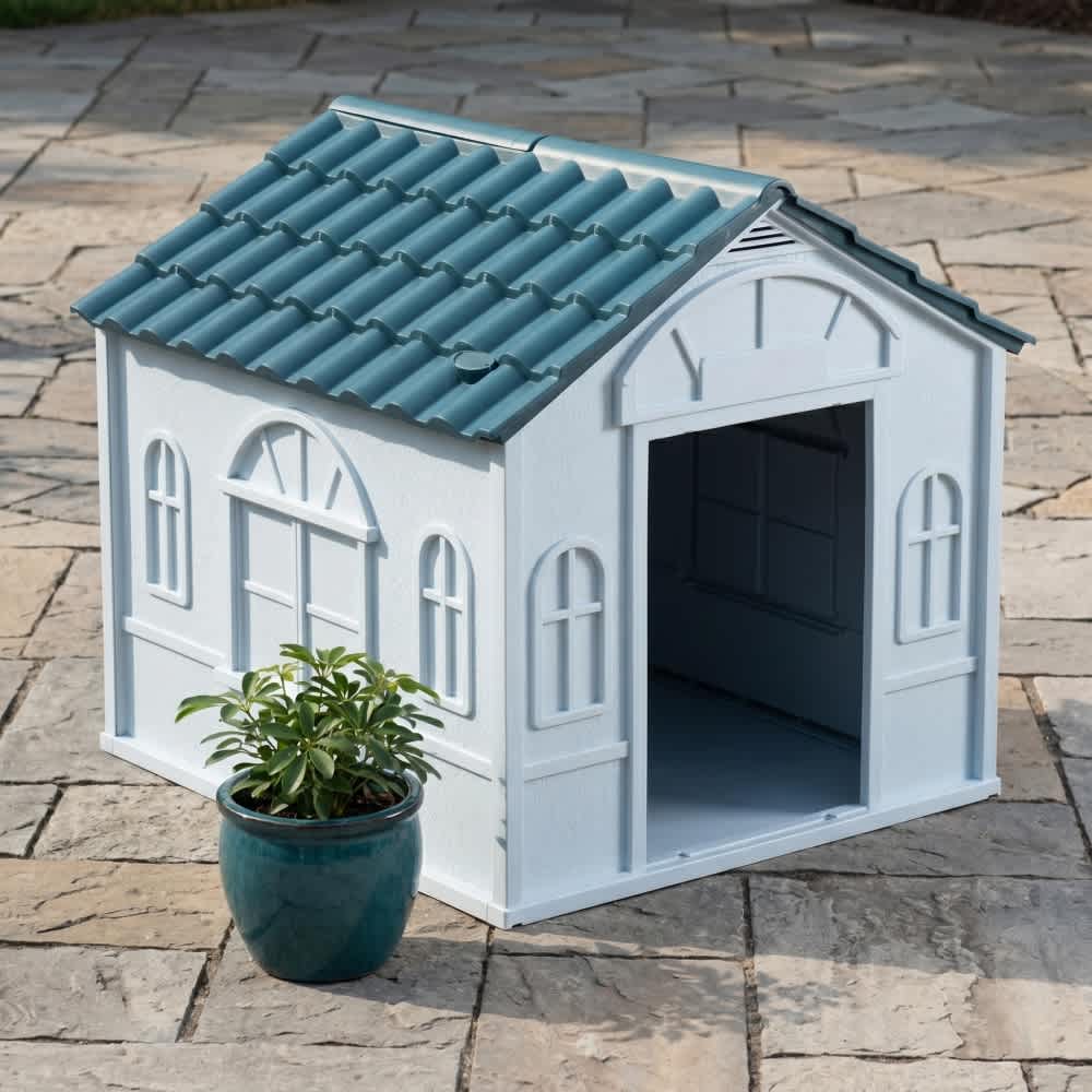 Ama Pear All-Weather Small/Medium Dog Shelter with Cute Window Detail ...