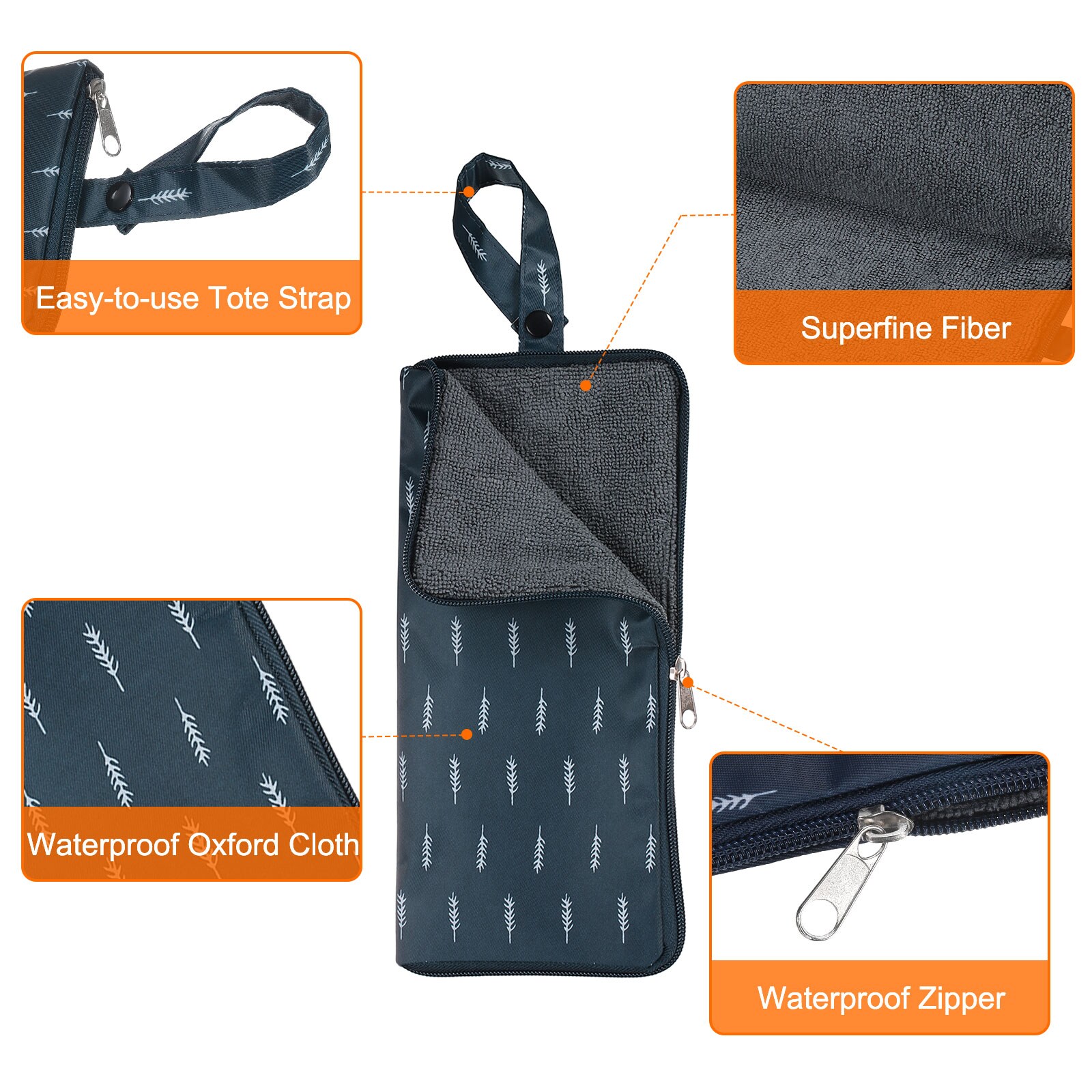 Harfington 2pcs Wet Umbrellas Bag 4.9 x 11 Inch Superfine Fiber Strong ...