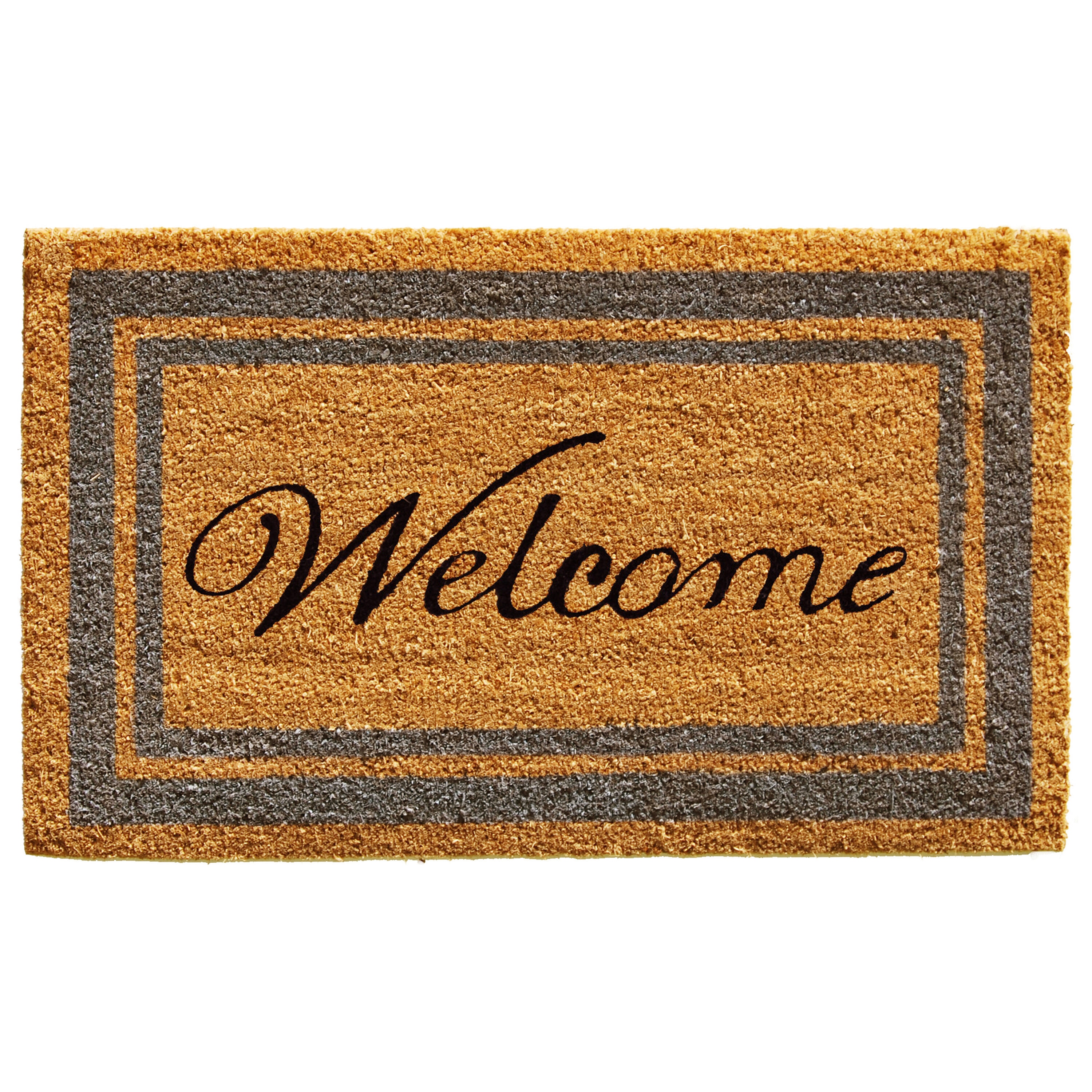Callowaymills 2-ft x 3-ft Natural, Periwinkle Coir/Vinyl Rectangular ...