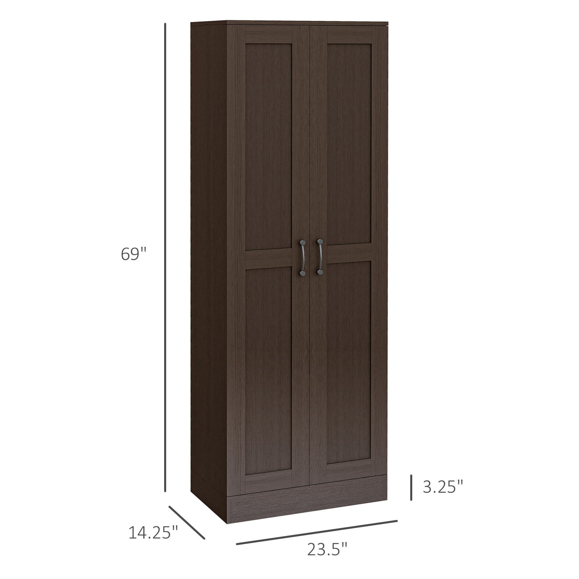 Zyerch Coffee Tall Storage Cabinet with Adjustable Shelf Soft Close ...