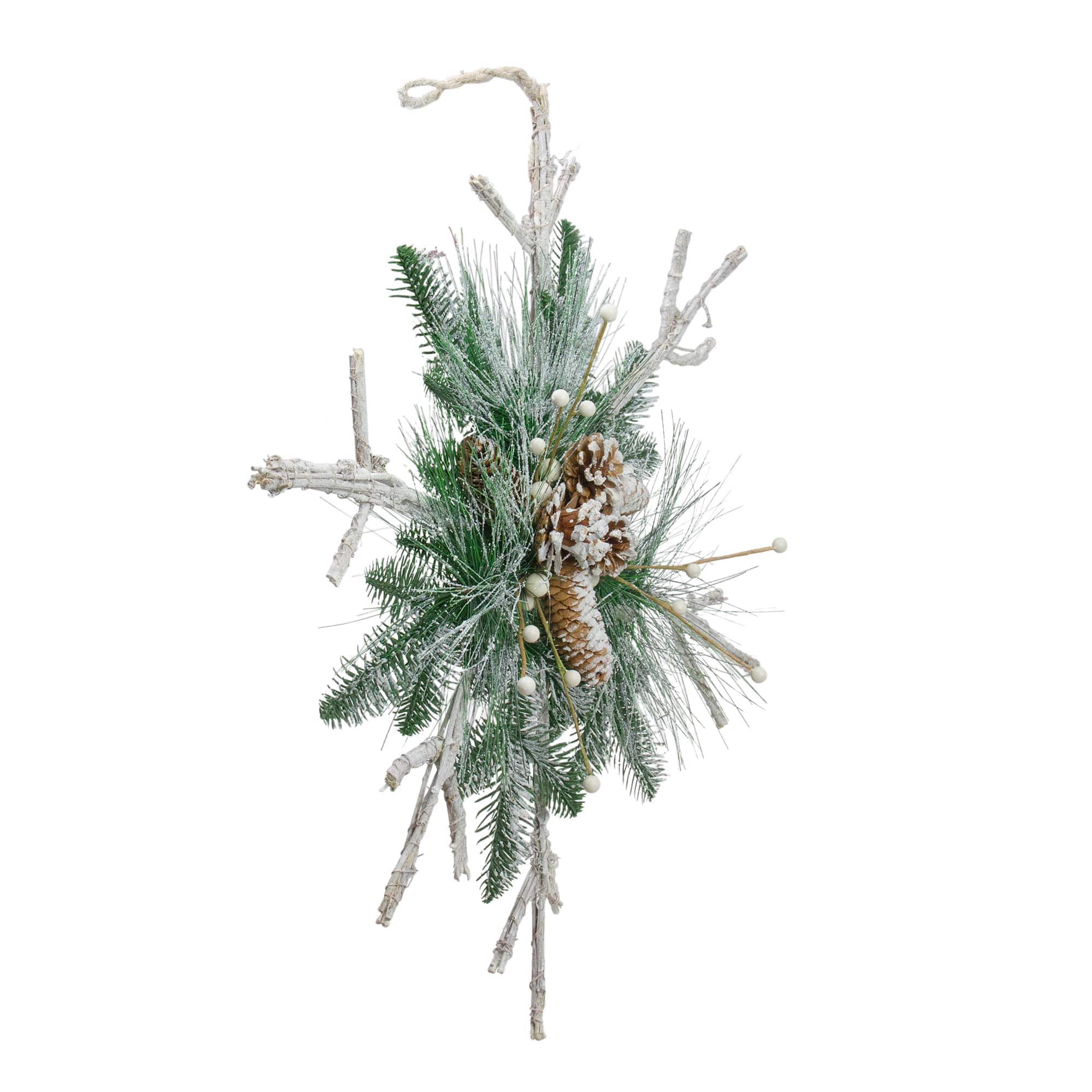 Northlight Frosted Mixed Pine Twig Snowflake Christmas Ornament - Large ...