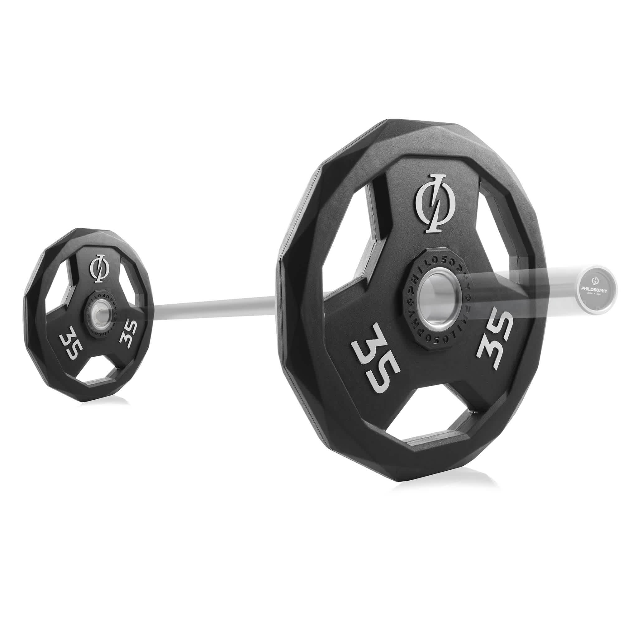 Philosophy Gym Set of 2 Rubber Coated 2-in Olympic Grip Weight Plates ...