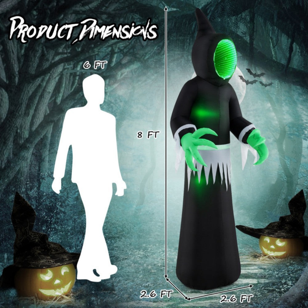 Boyel Living Giant 8ft Inflatable Halloween Ghost with LED Lights and ...