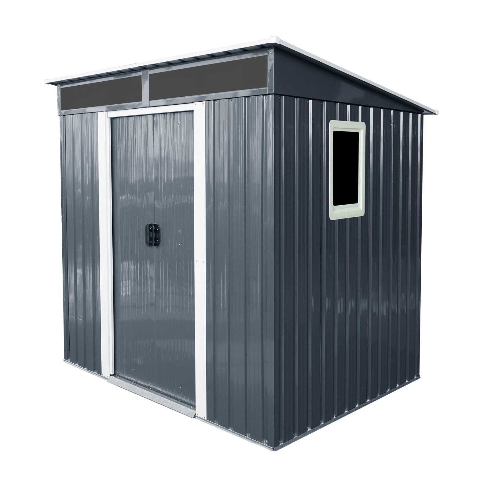 Kahomvis 5-ft x 6.4-ft Galvanized steel Metal Storage Shed in the Metal ...