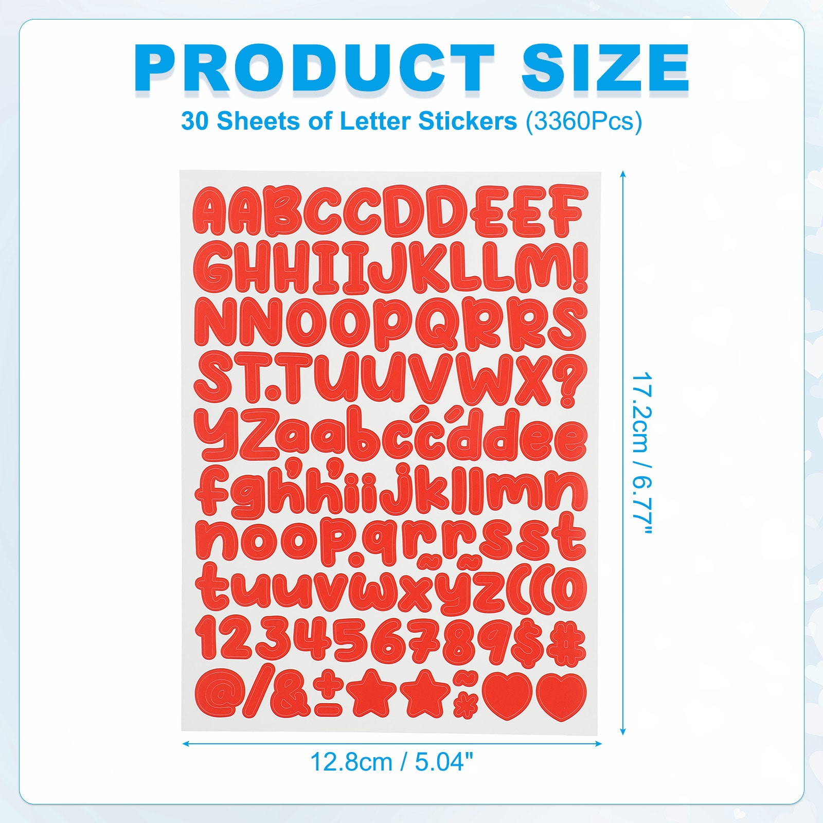 PATIKIL 30 Sheets Letter Stickers 3360pcs 1/2 Inch Small Vinyl Letter ...