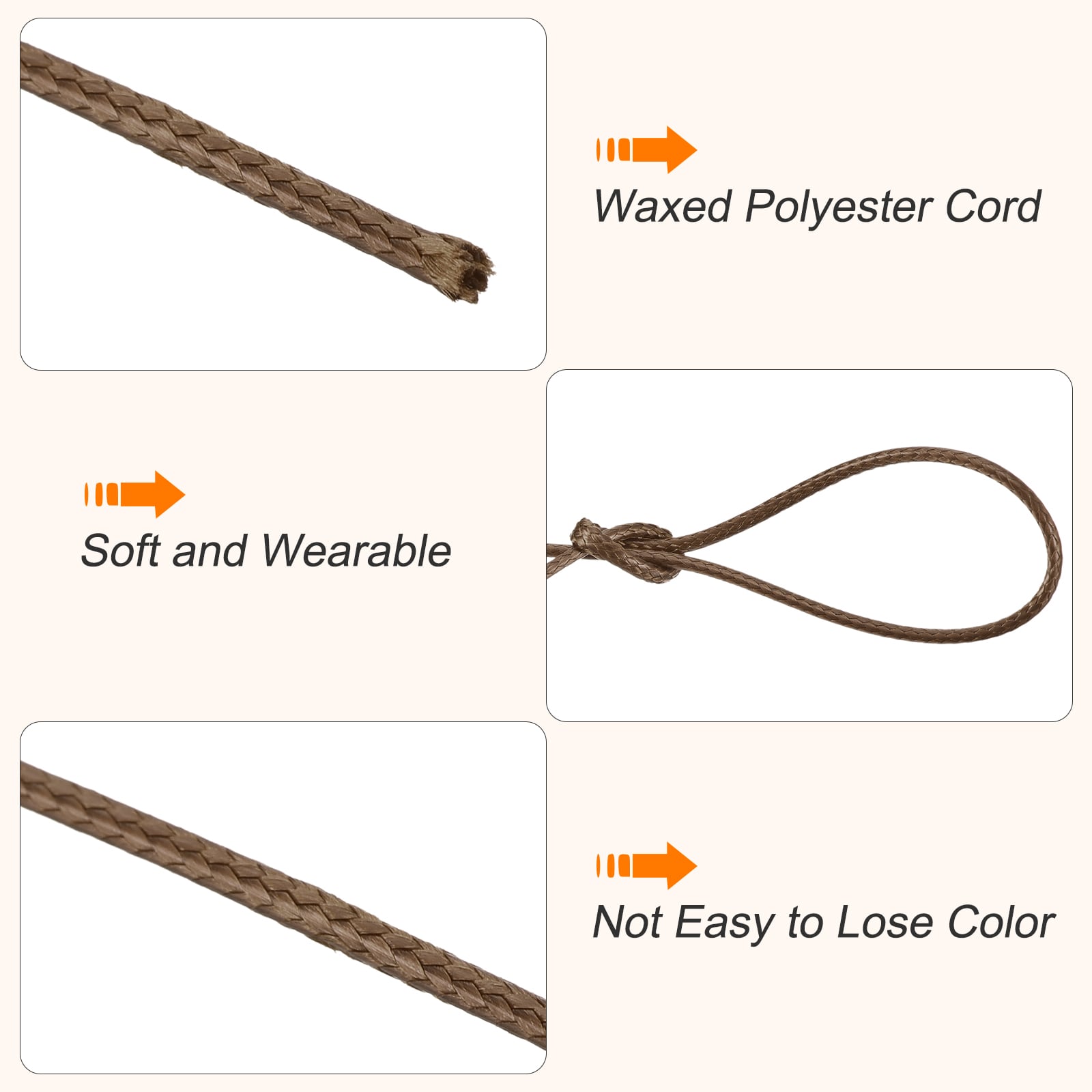 Unique Bargains 1pc Waxed Cord 1.2mm Waxed Polyester Cord 175 Yard Wax ...
