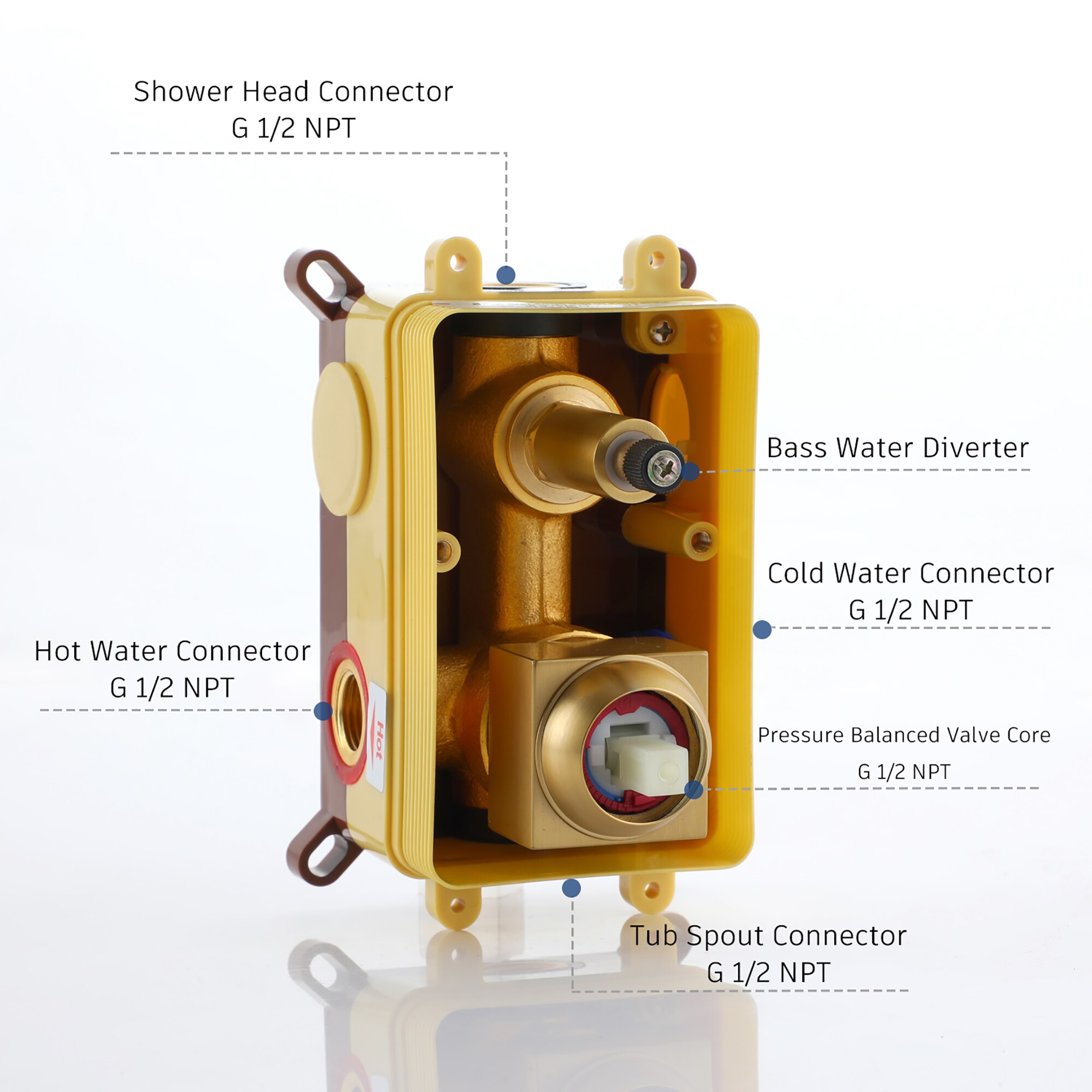 Casainc Brush Gold Dual Head Waterfall Built In Shower System With 3