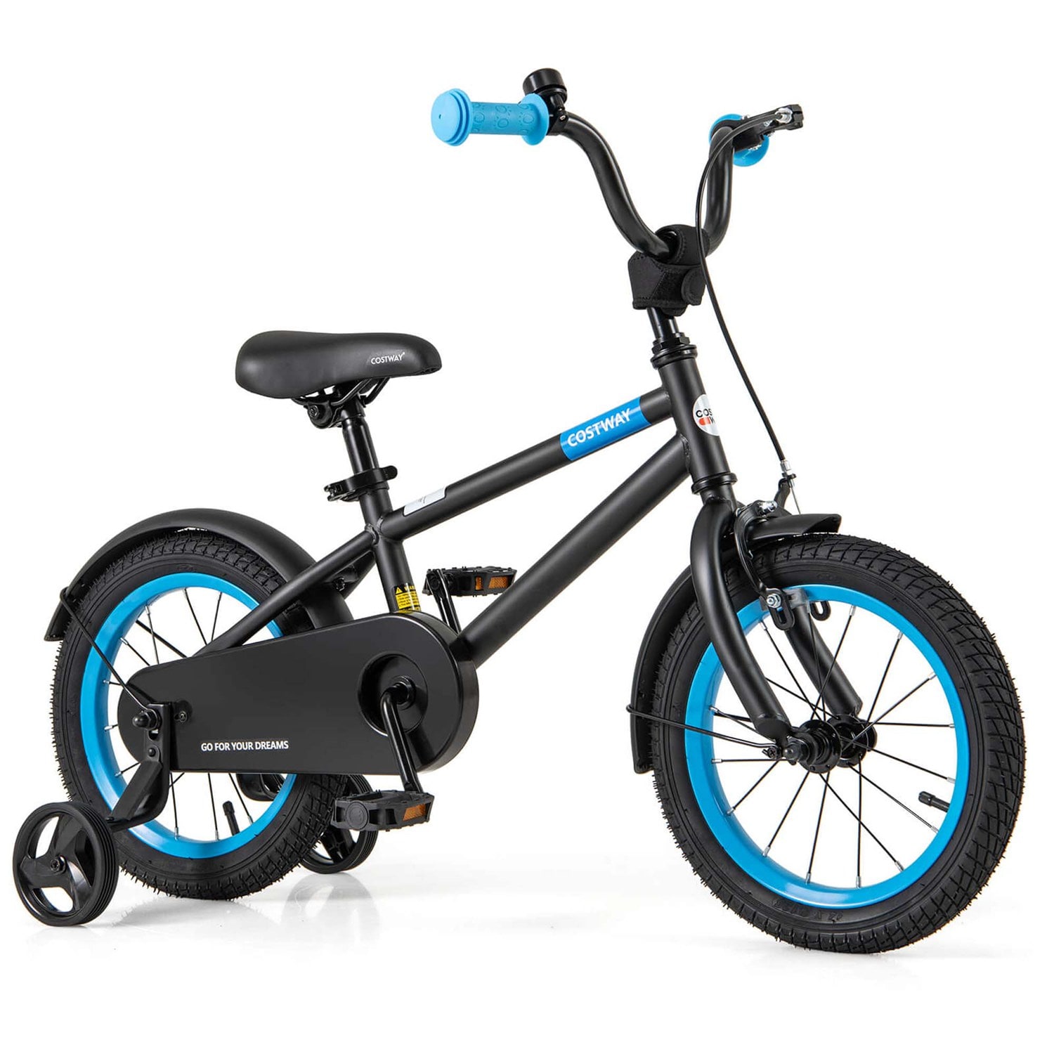 Costway 14 inches Kids Bike with Adjustable Saddle Handlebar Removable ...