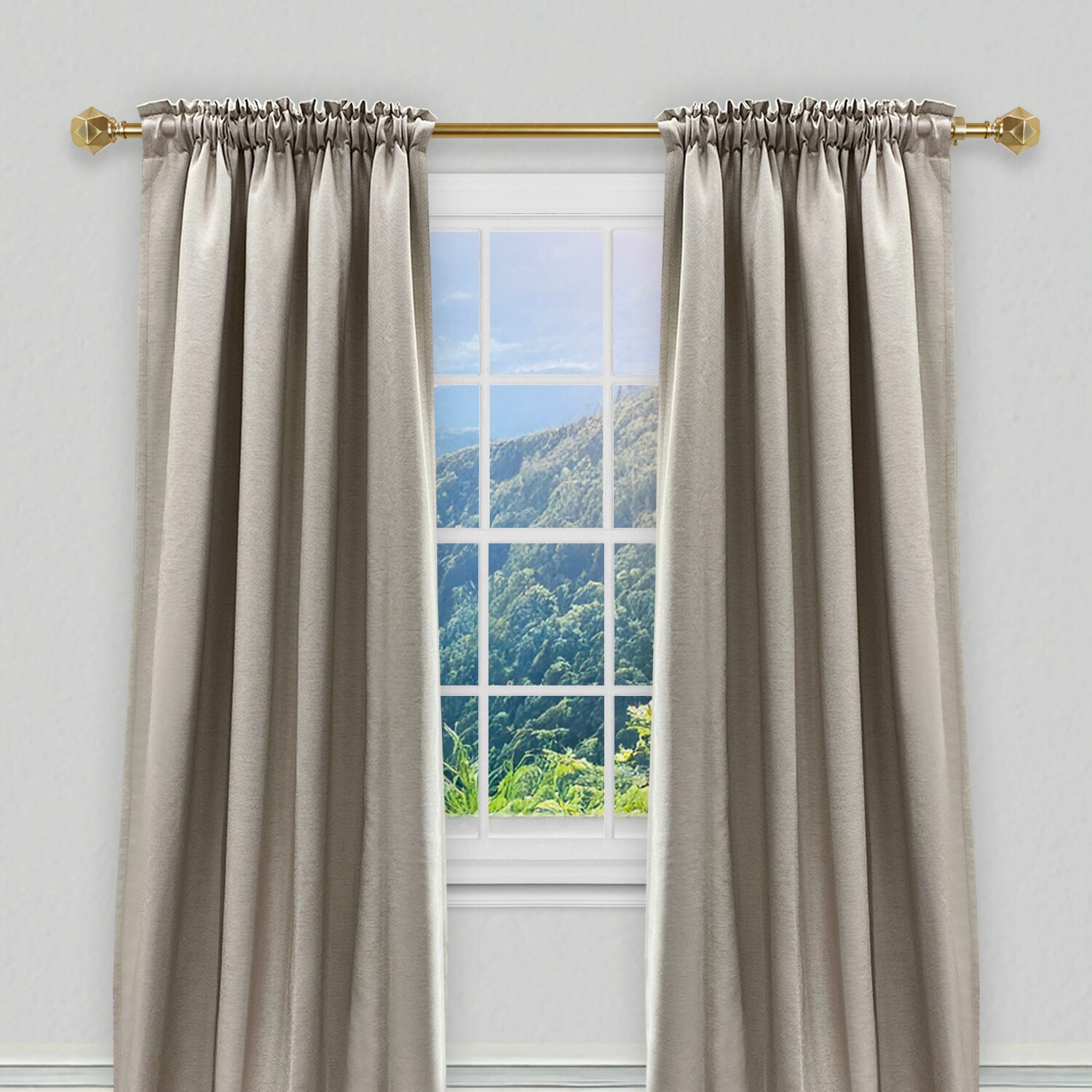 Lumi Home Furnishings 66-in to 120-in Champagne Steel Side Single ...