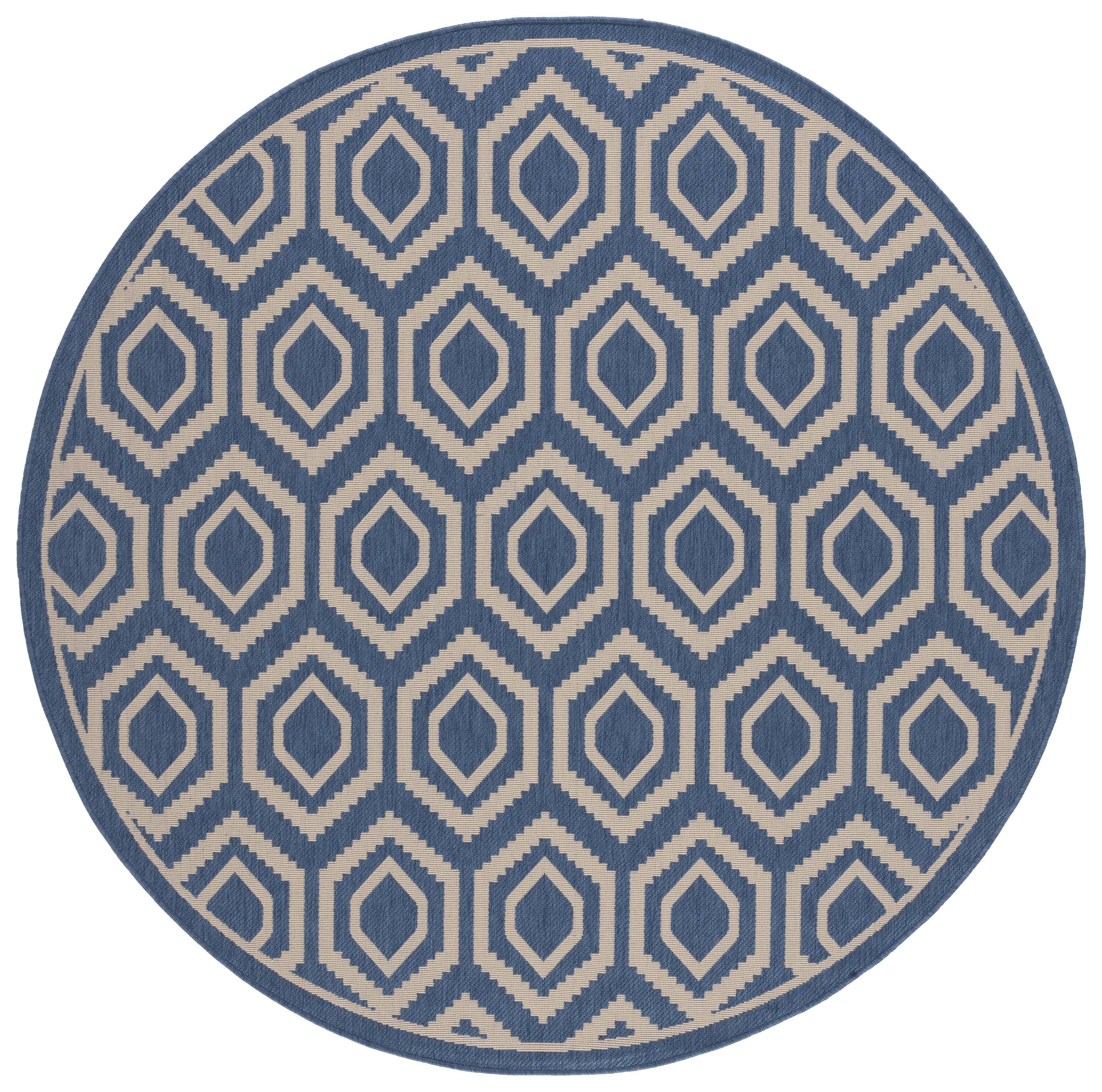 Safavieh Courtyard 6902-243 Blue Beige 5 x 5 Round Area rug in the Rugs ...