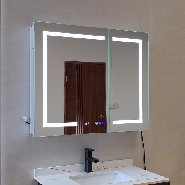 WELLFOR LED Medicine Cabinets 36-in x 30-in Lighted LED Fog Free ... WELLFOR LED Medicine Cabinets 36-in x 30-in Lighted LED Fog Free ...