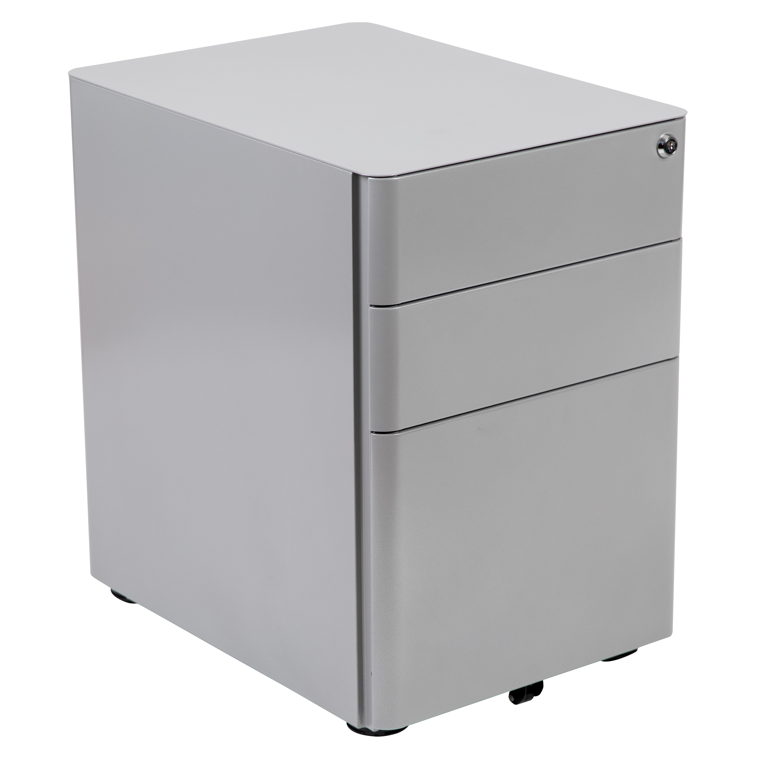 Emma + Oliver Modern 3-Drawer Mobile Locking Filing Cabinet Storage ...