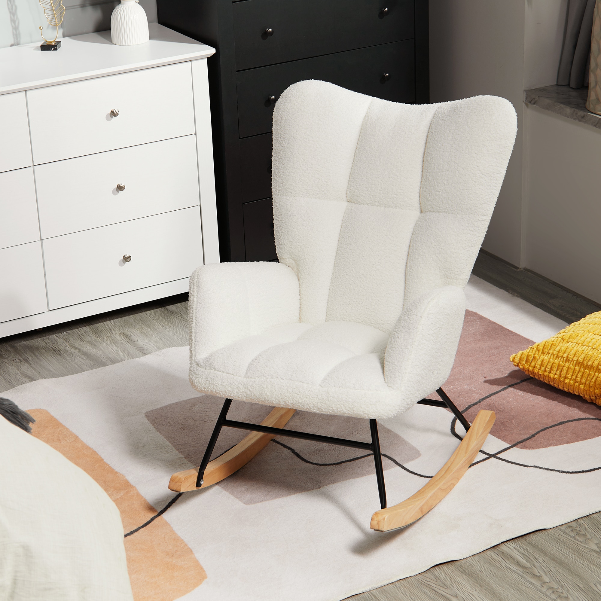 prilinex Modern White Swivel Glider Chair 36211705 at Lowes