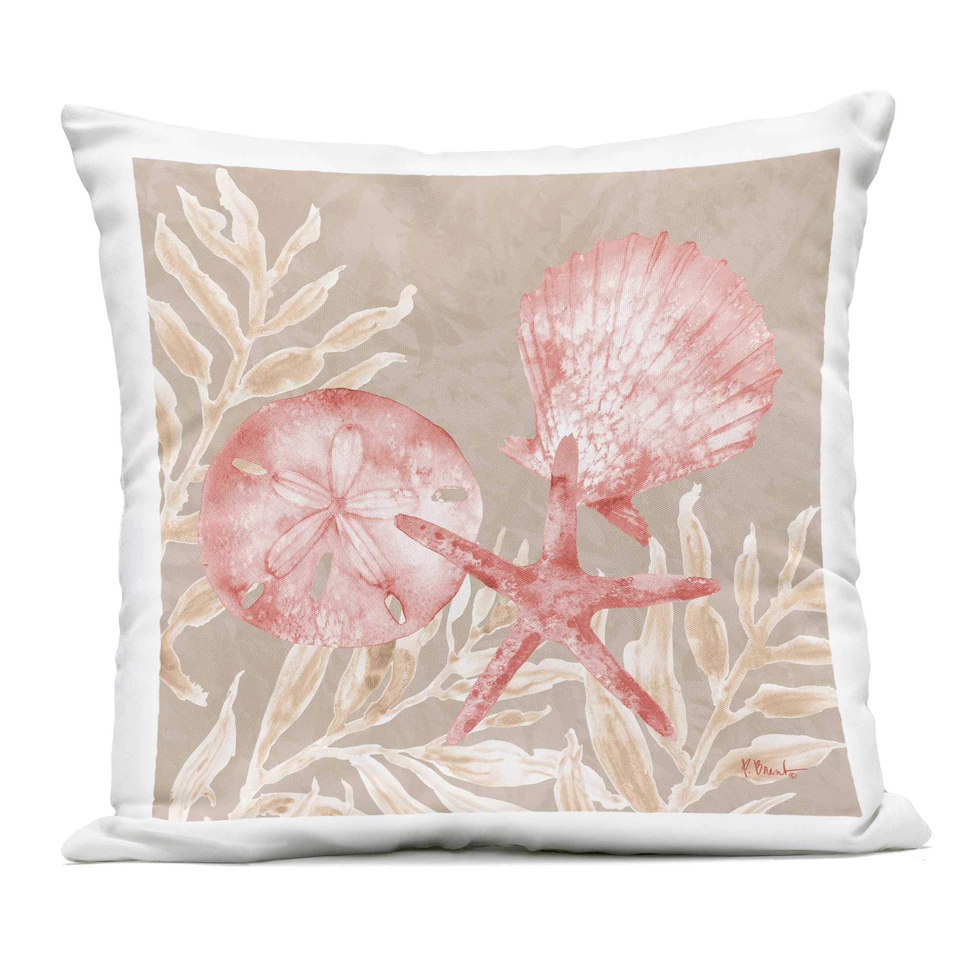 Tampico Shells & Sand Dollar Outdoor Decorative Pillows at Lowes.com