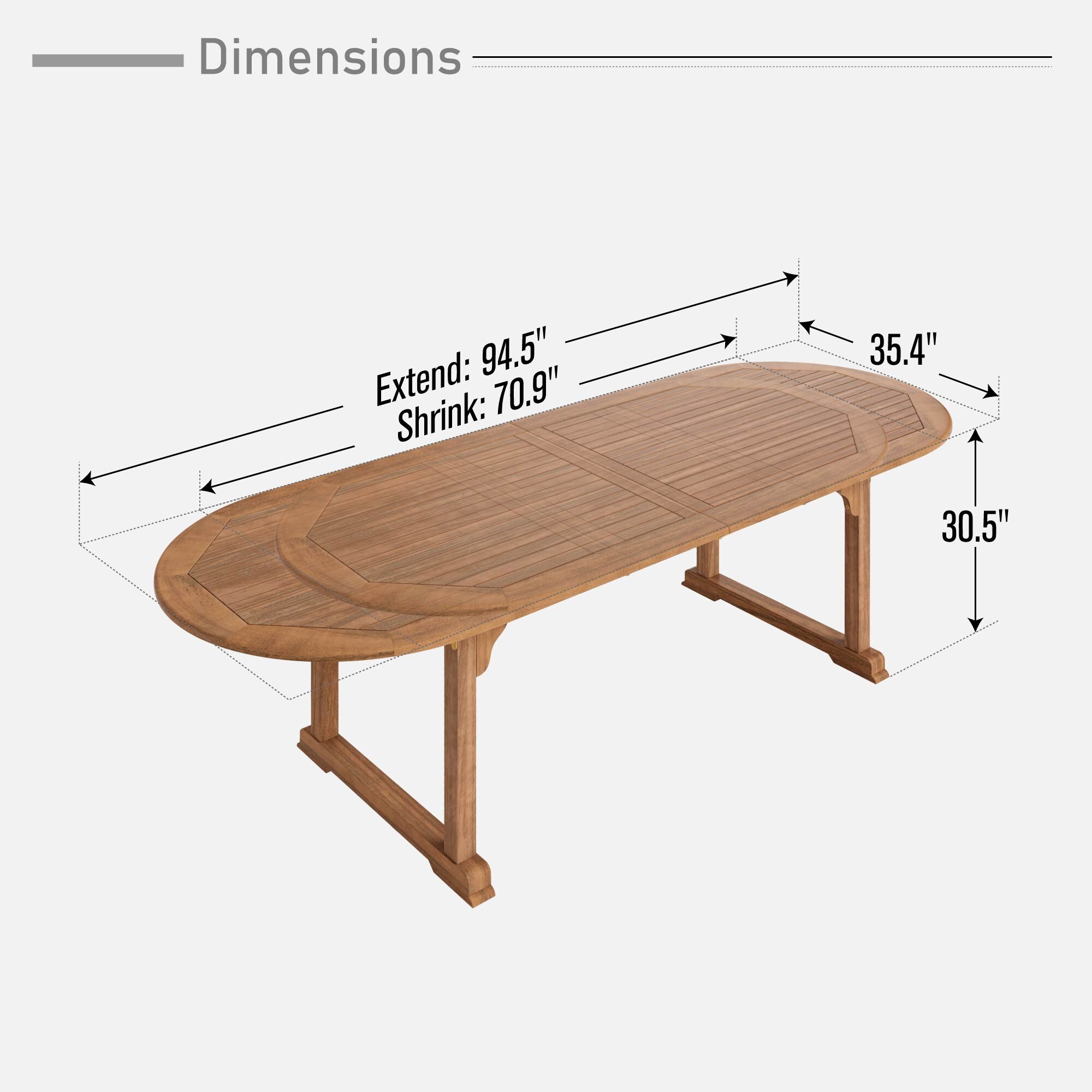 Sunshine Valley Outdoor Table Rectangle Extendable Outdoor Dining Table ...