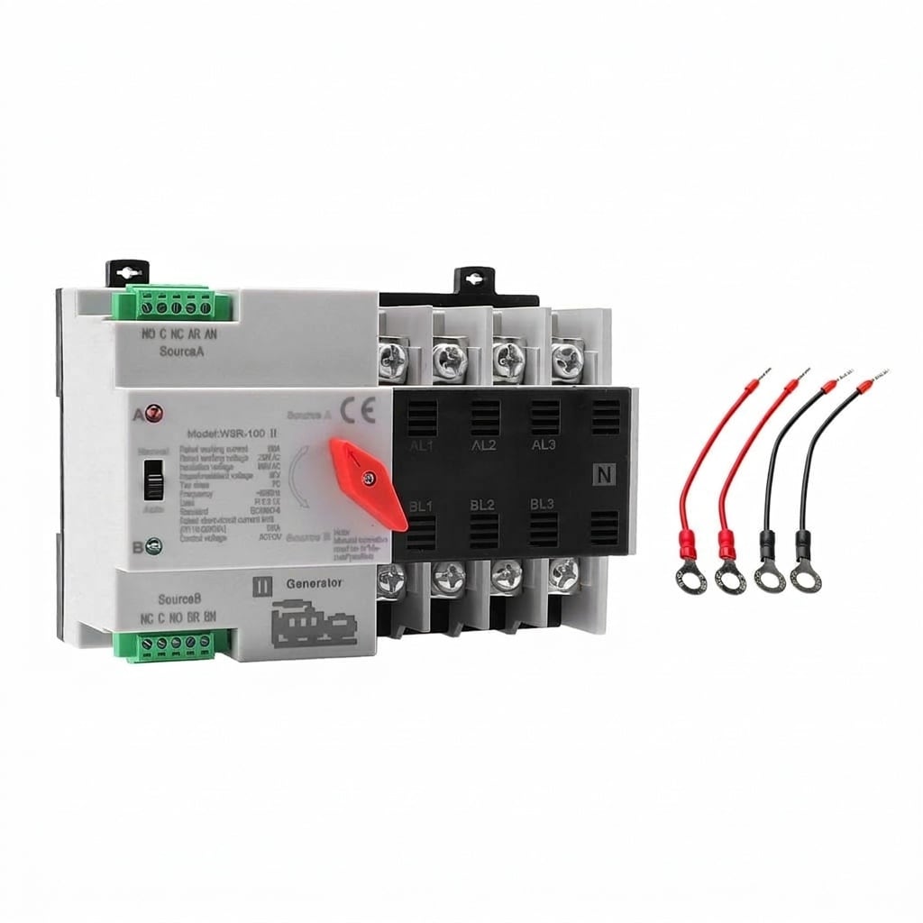 Misopily 100Amp 4 Pole Automatic Manual Transfer Switch 220V Din Rail ...