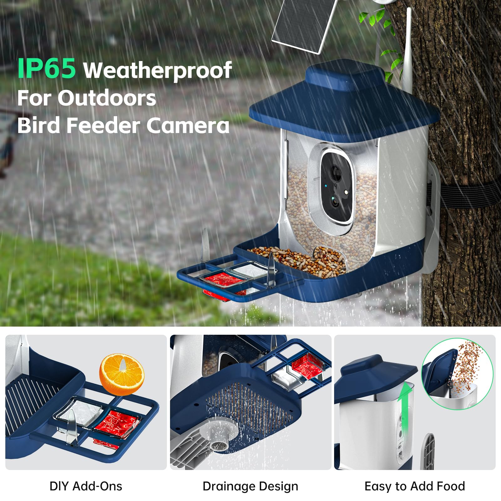 Afoxsos Smart Bird Feeder with Camera 1080P AI Bird Identification ...