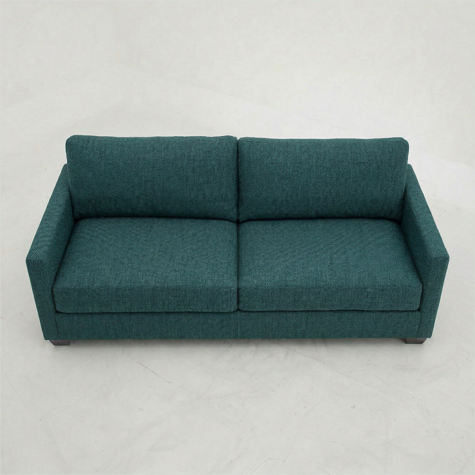 Watnature 3-Seat Rectangular Velvet Sofa in Classic Blue 92-Inch Modern ...
