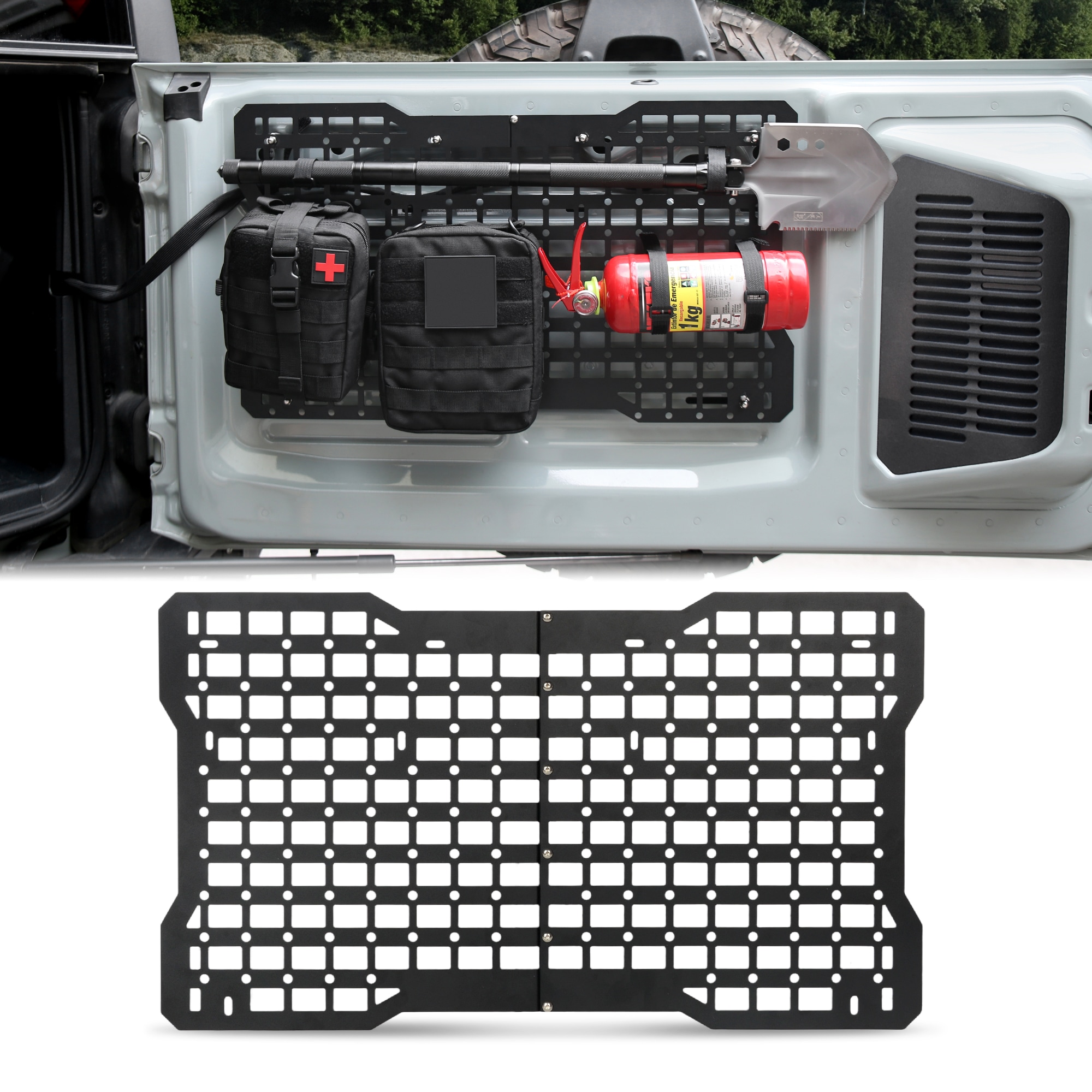 LUCKY ONE MOLLE Tailgate Storage Panel for Ford Bronco (2021-2023 2/4 ...