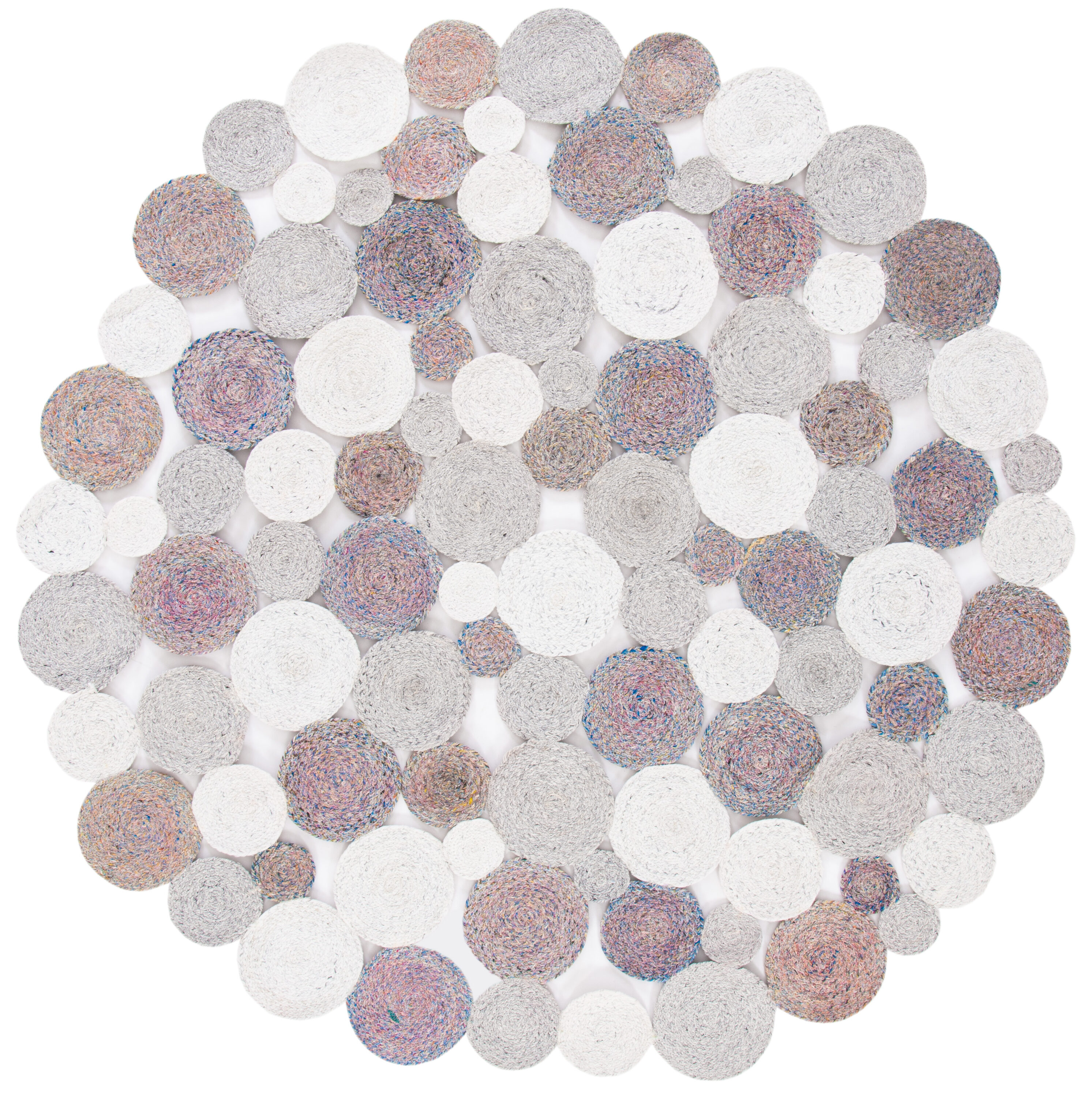 Safavieh Cape Cod 233 Gray/Ivory Bohemian 5ft x 5ft Round Rug in the ...