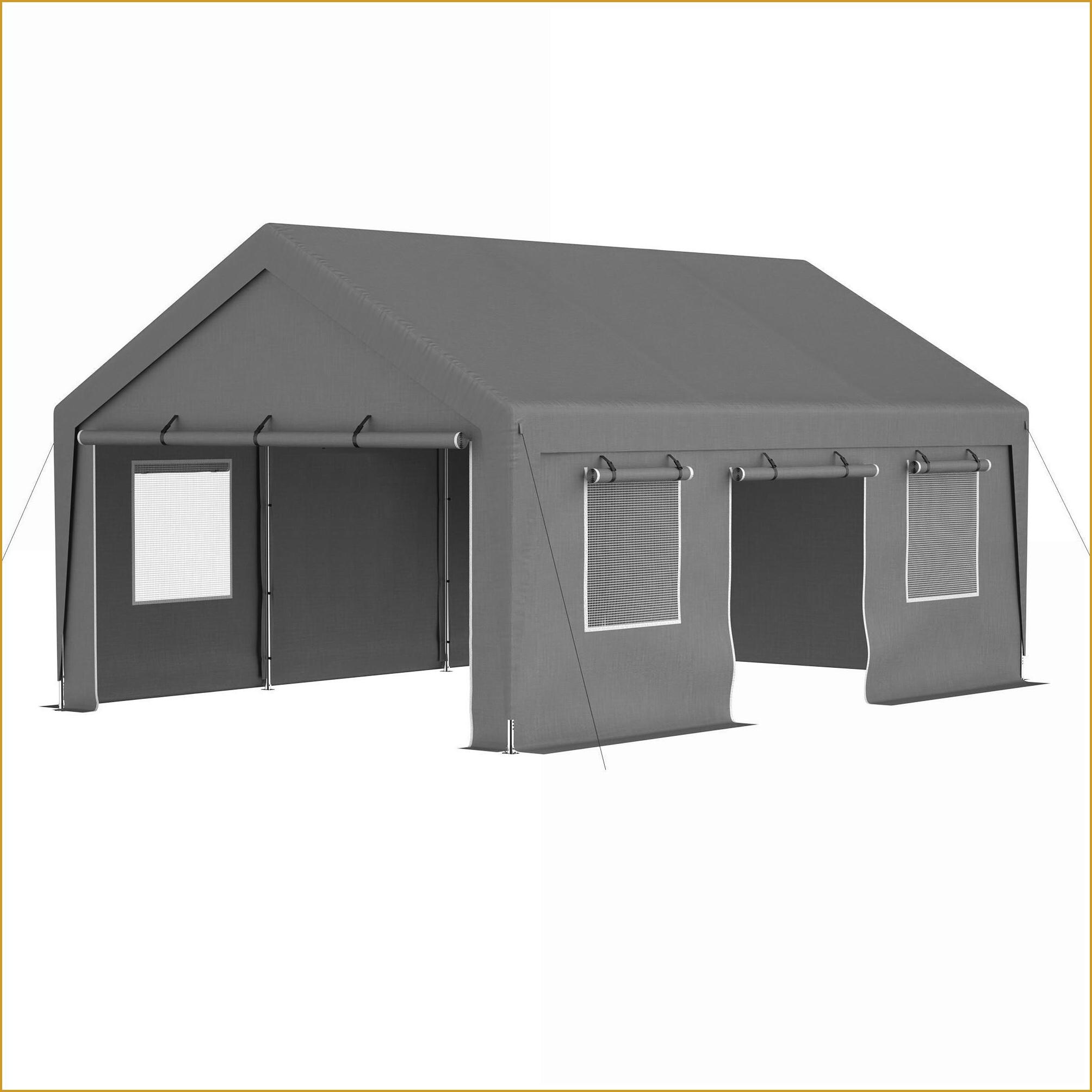 Watnature Carports 13 times 20 Light Gray Waterproof Canopy 2 Roll-Up ...