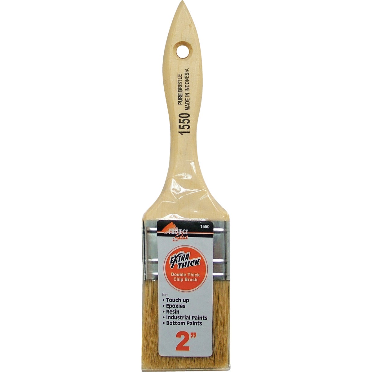 Linzer Double-Thick Chip Brush 2 - Flagged Bristles Natural Wood Handle ...