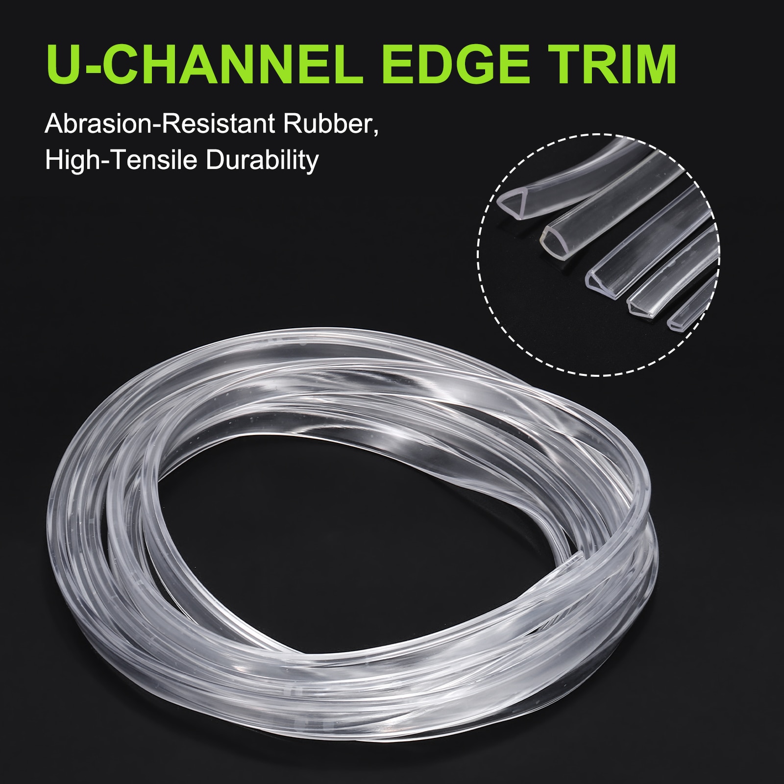 Unique Bargains Rubber Seal Strip Flexible U Channel Edge Trim ...