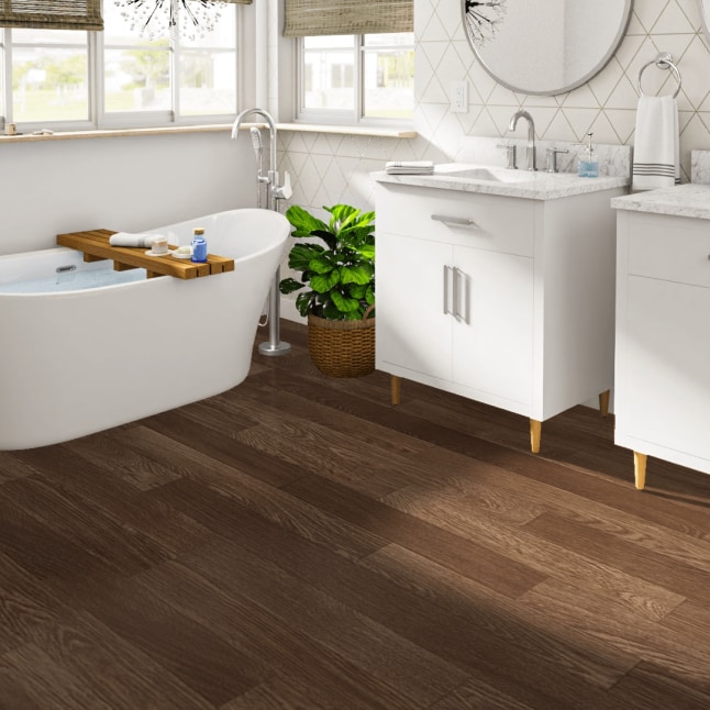 Style Selections Northern Acorn Brown Wood Look 5-mil x 12-ft W ...