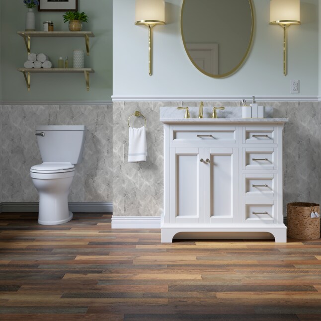 Origin 21 Grey Essence 10-in x 11-in Polished Porcelain Marble Look ...