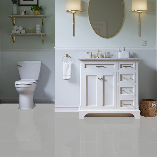 Anatolia Tile Prima True White 24-in x 48-in Matte Porcelain Marble ...