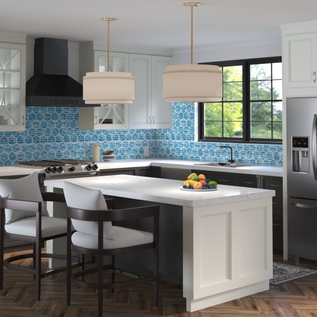 WS Tiles Hand Painted Glass Series Light Blue 12-in x 12-in Hand ...