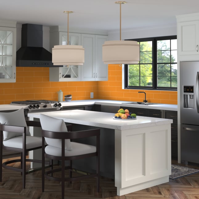 American Olean Color Story Mandarin 4-in x 16-in Glossy Ceramic Subway ...