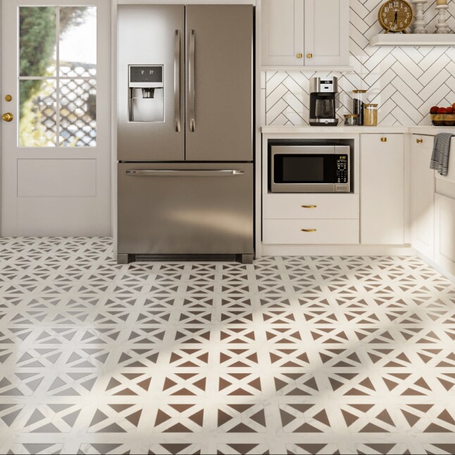 American Olean Ideology Carrara White and Black 24-in x 24-in Polished ...