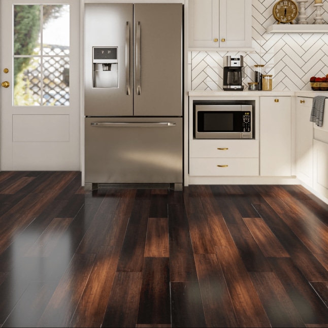 allen + roth (Sample) Big Brown Bamboo Engineered Handscraped Hardwood ...